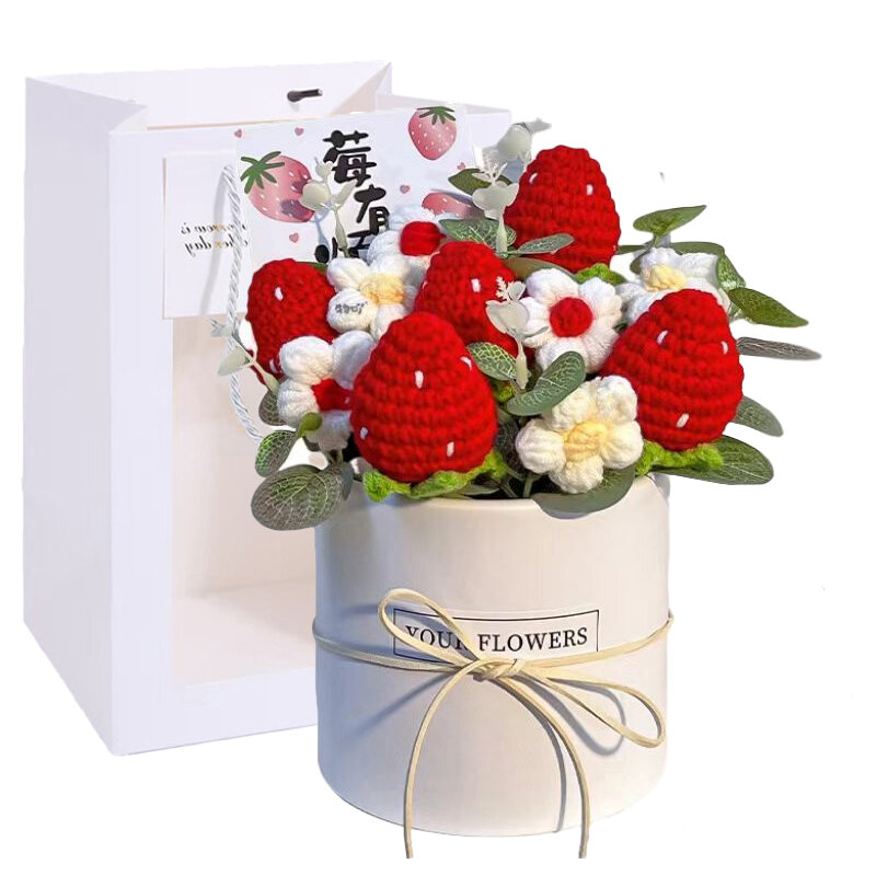 Вязаная игрушка-букет унисекс WUYUXIONG Апельсин, 30 см, Berry, Shopping Bag Included
