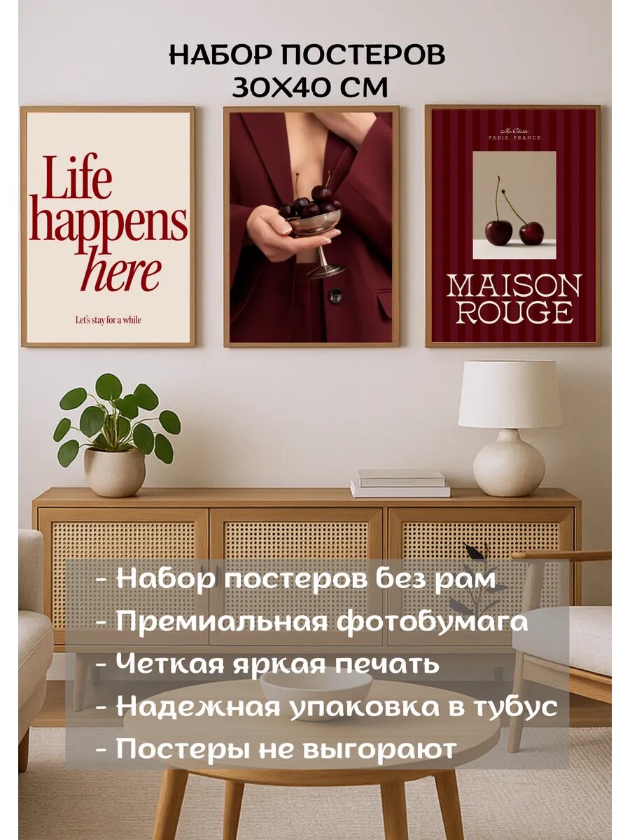 Постеры интерьерные на стену эстетика А3 30×40 у2к