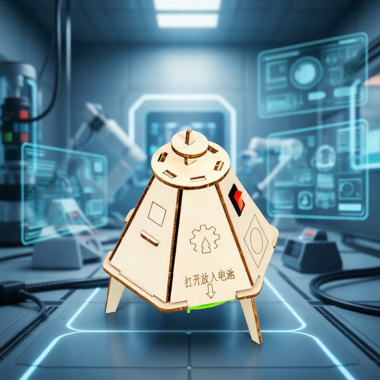Практический научный проект STEM Наборы для поделок из деревянных капсул космического корабля Игрушка для обучения детей в классе и дома