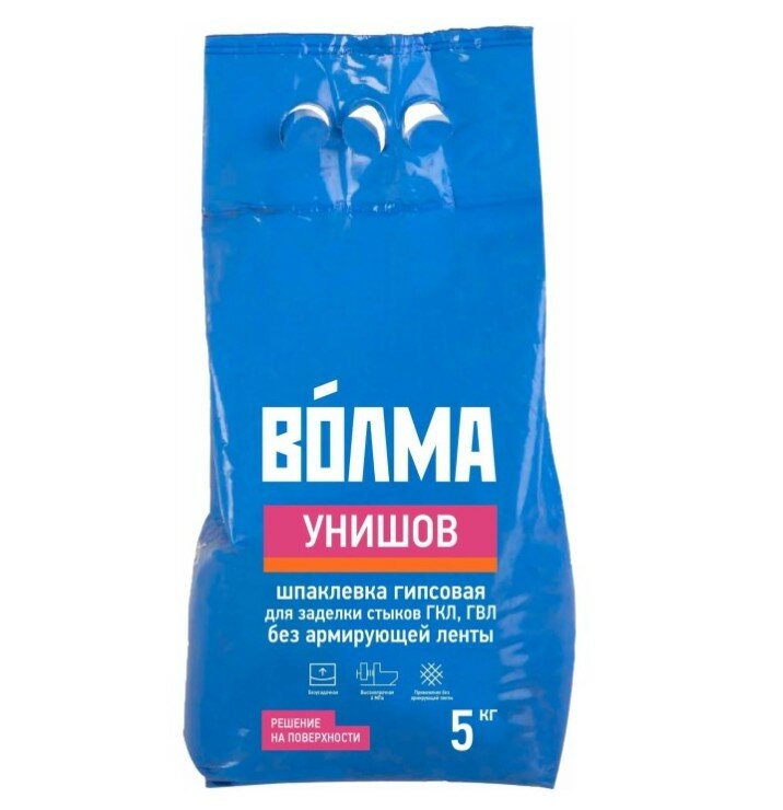 Волма Унишов шпатлевка гипсовая высокопрочная, сухая смесь (5кг)