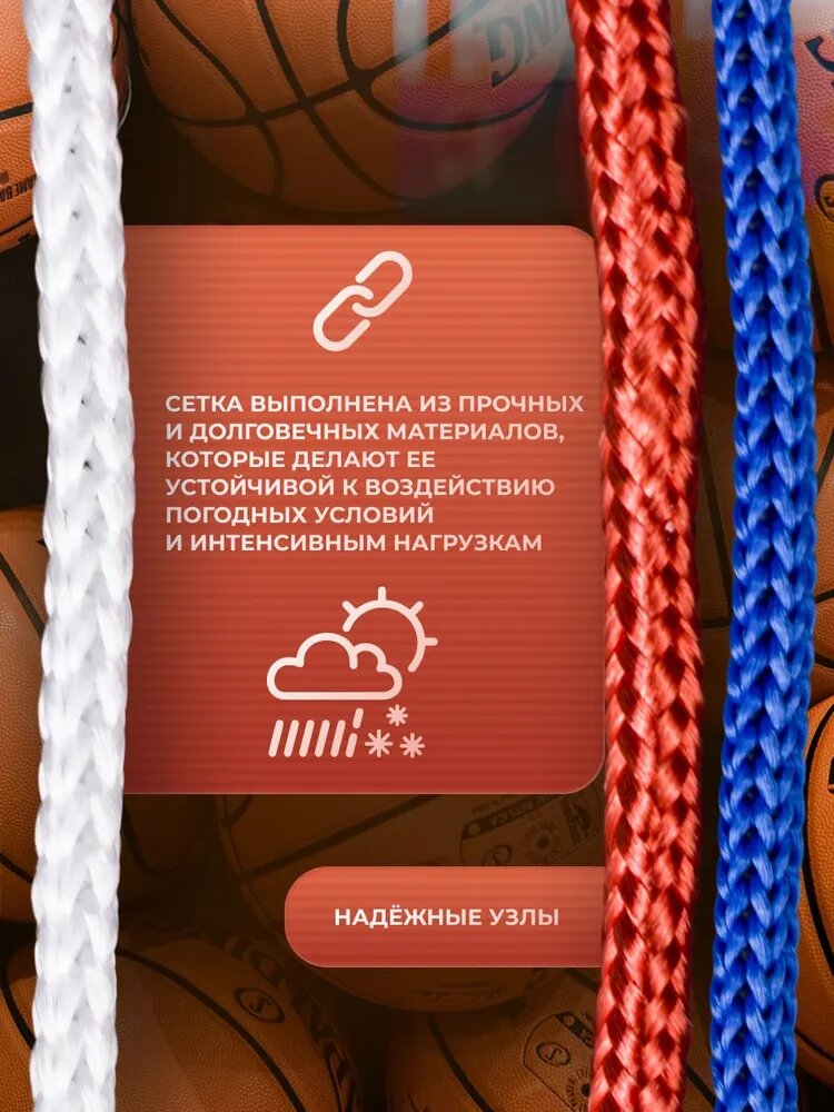 Баскетбольная сетка для кольца 45см. — фото 1