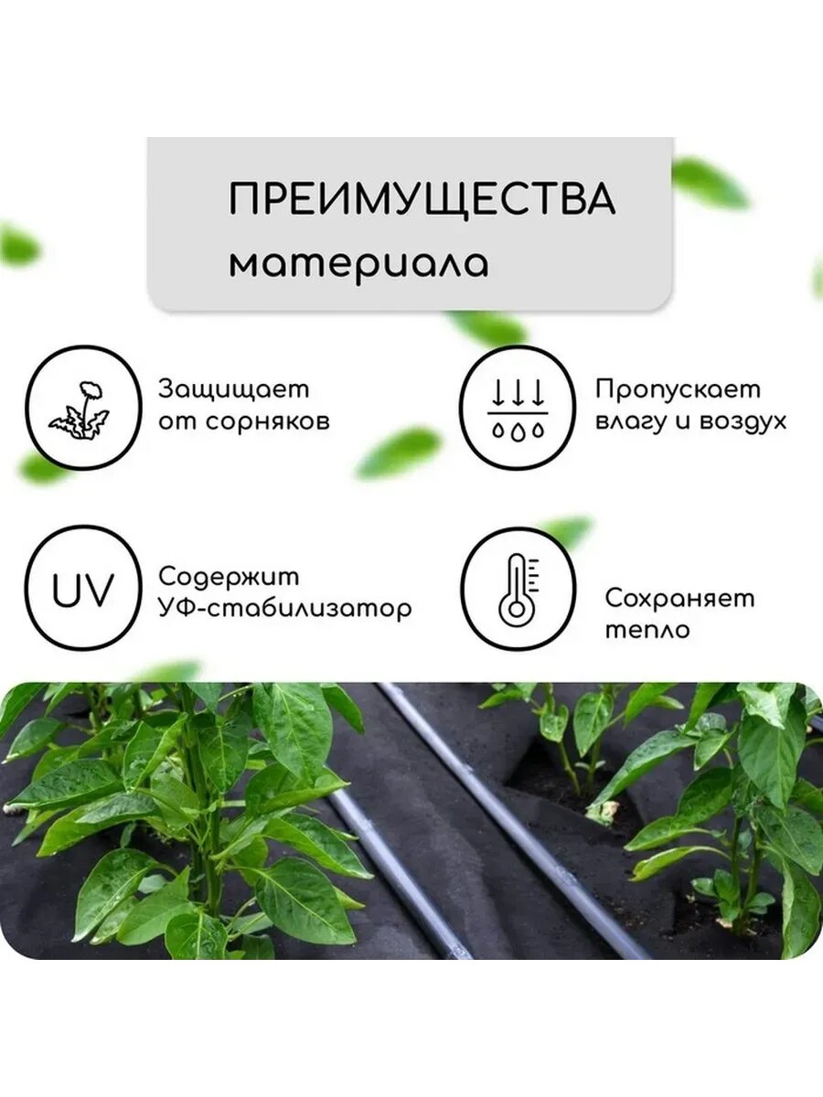 Мульчирующий материал с перфорацией 5x1,6 м