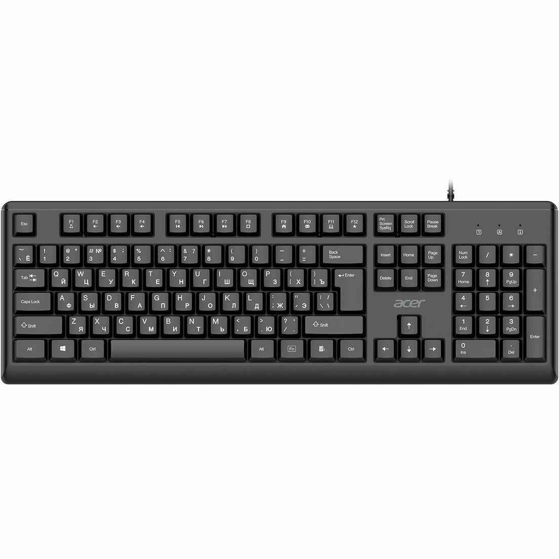Клавиатура Acer OKW501 проводная, USB Type-A, чёрный