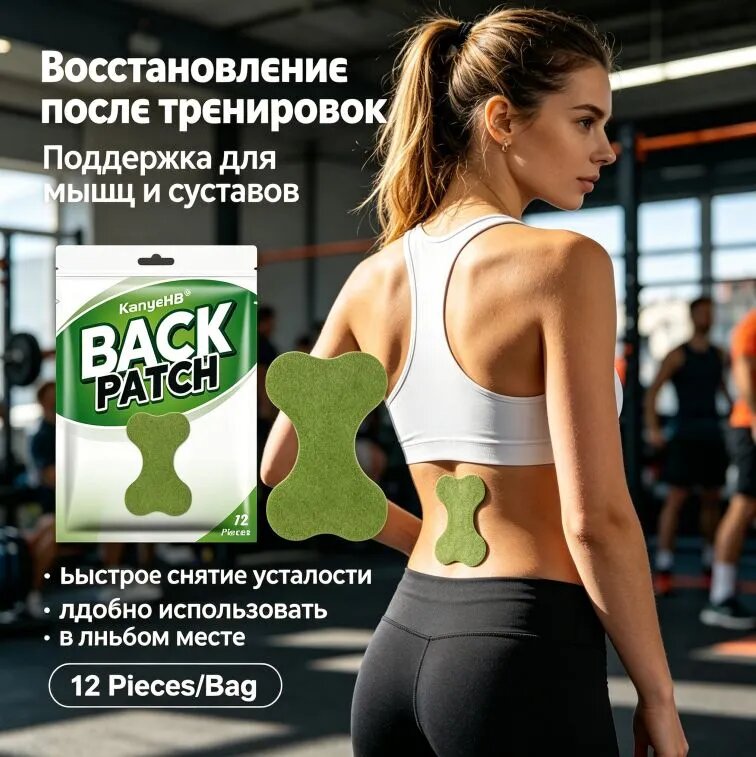 Натуральные дышащие пластыри для облегчения боли в спине шее суставах комплект 12 штук удобно портативно