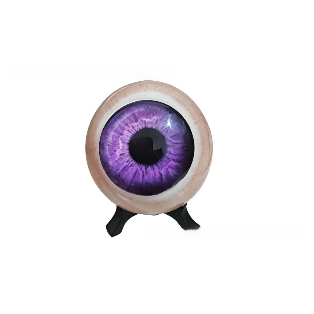 Monster eye resin collectible art piece with creative appearance for birthday and festival gifts purple 9x9cm