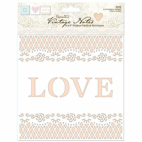 Набор заготовок docrafts "Vintage Notes", для открыток, с конвертами, 6 шт