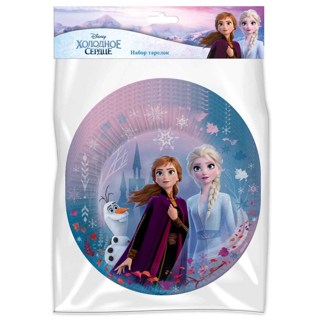 Тарелки бумажные ND Play Frozen 2, Эльза и Анна 3, 6 шт, d 180 мм (298918)