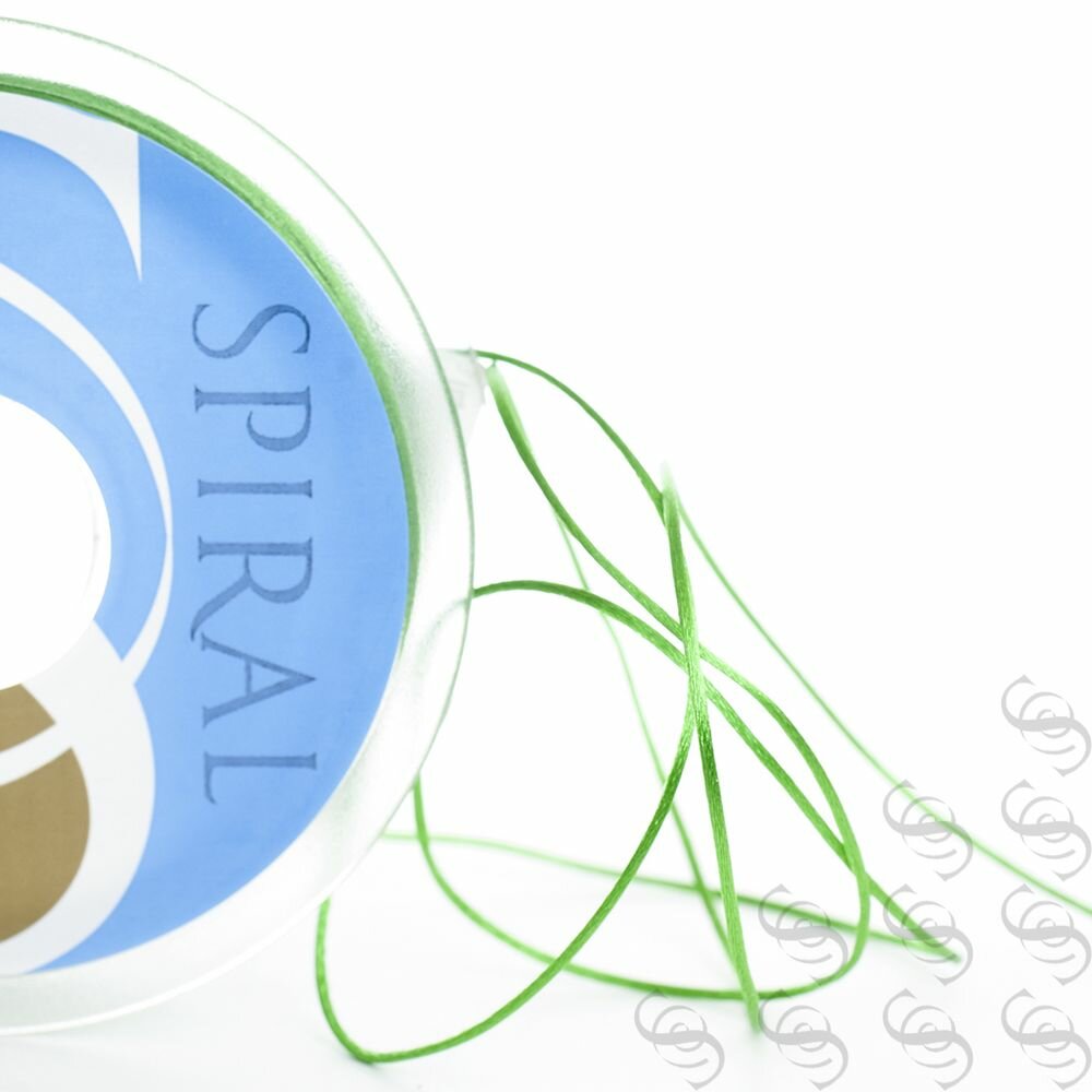 Шнур SAFISA "Spiral", атласный, 1,5 мм, 25 м, цвет 62, Майская зелень