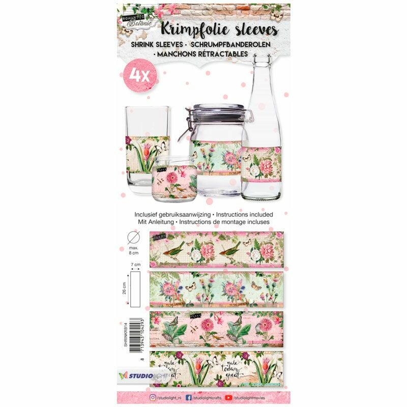 Термоусадочная пленка EFCO "Studio Light", Romantic Botanic, 4 шт