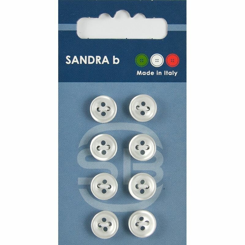 Пуговицы Sandra b Белые, 10 мм, 8 шт