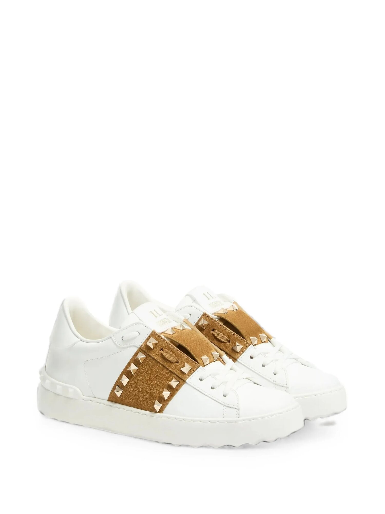 Кроссовки Valentino Rockstud Untitled sneakers, размер 38,5, бежевый/белый — фото 1