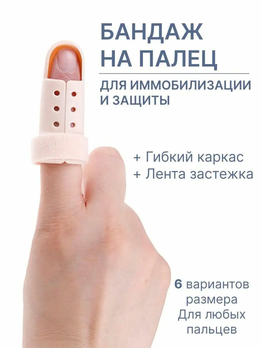 Ортез для пальцев рук, Pro-Med, при травме ногтевой фаланги, пластиковая фиксирующая шина. фиксатор для пальца шина для ногтевой фаланги после травмы