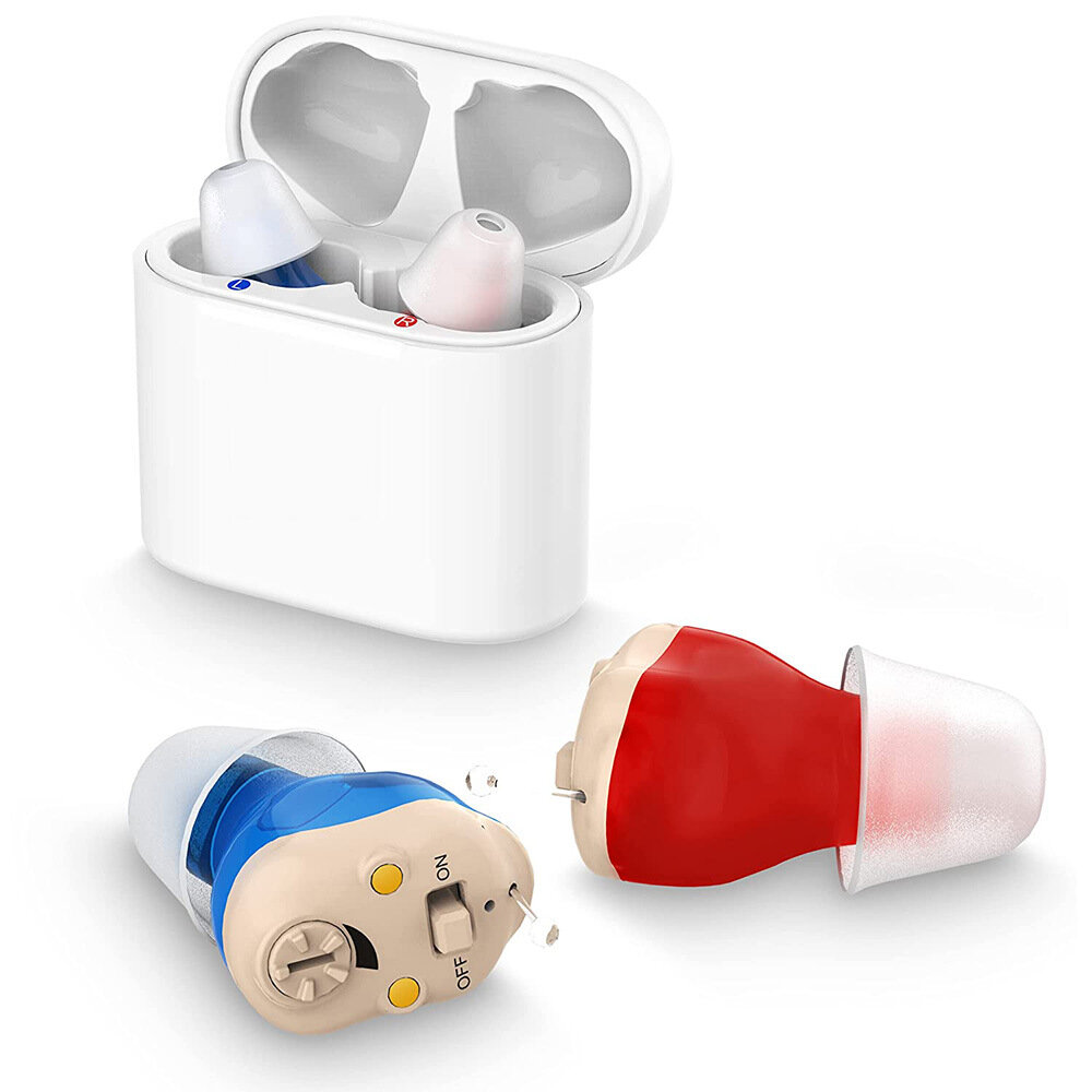 Портативный беспроводной наушник-амплификатор для слуха с USB-зарядкой, стереопара для пожилых и молодых взрослых,