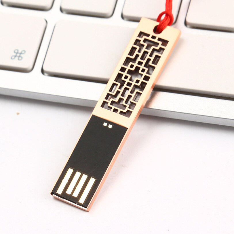 Ретро-ленточный подарочный USB-накопитель 128 ГБ с гравировкой, элегантная упаковка для корпоративных мероприятий и