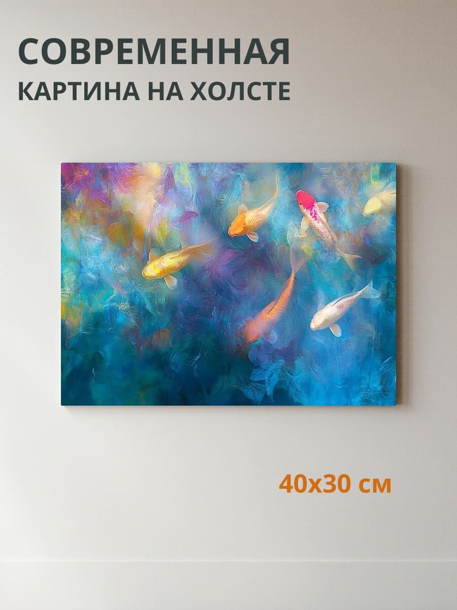 Картина на холсте Кои-рыба 40x30 см