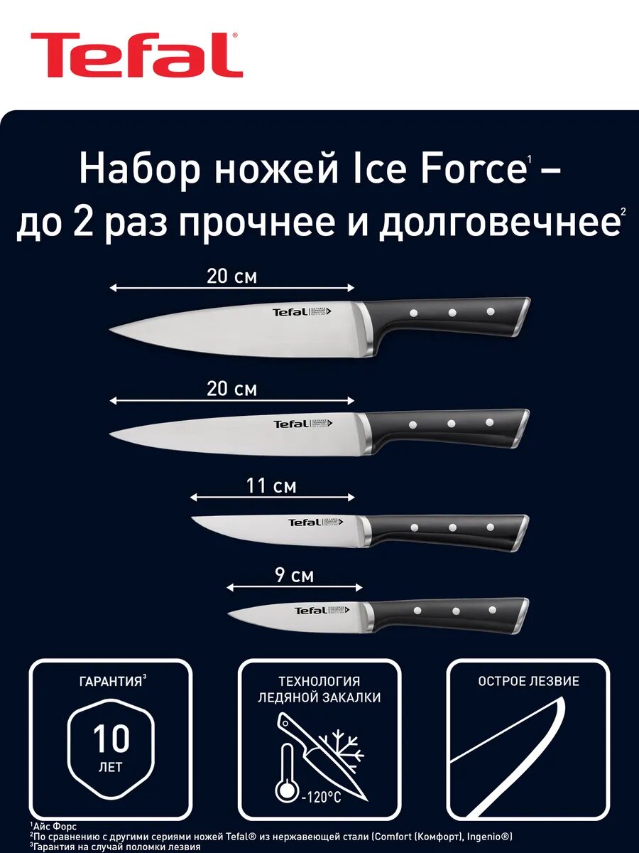 Набор ножей кухонных Ice Force, 4 предмета