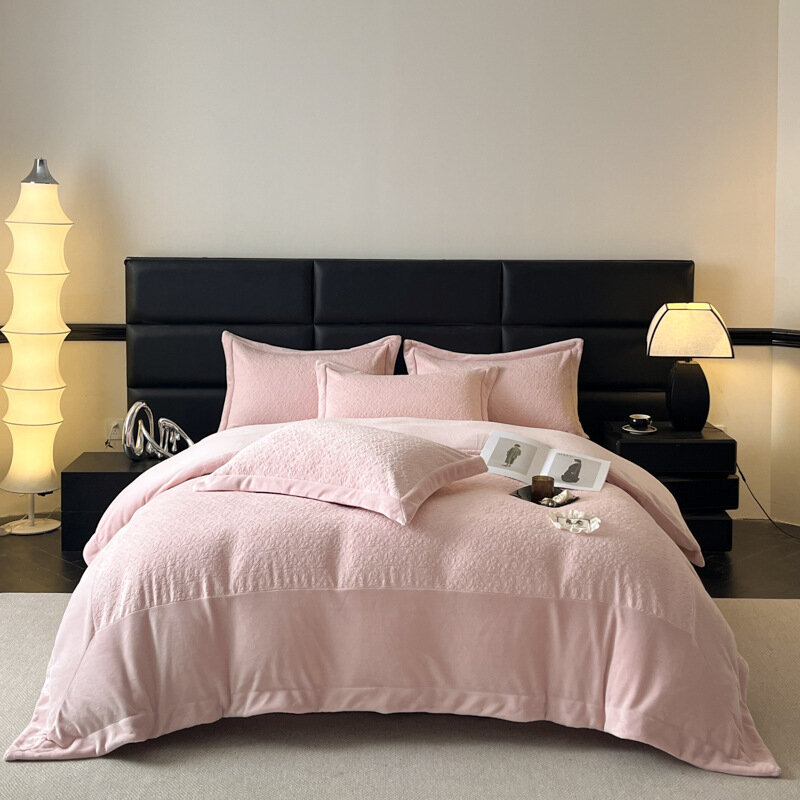 Woodland Blossom Розовый 1.5м Набор постельного белья с пододеяльником 200x230 см, молочный велюр