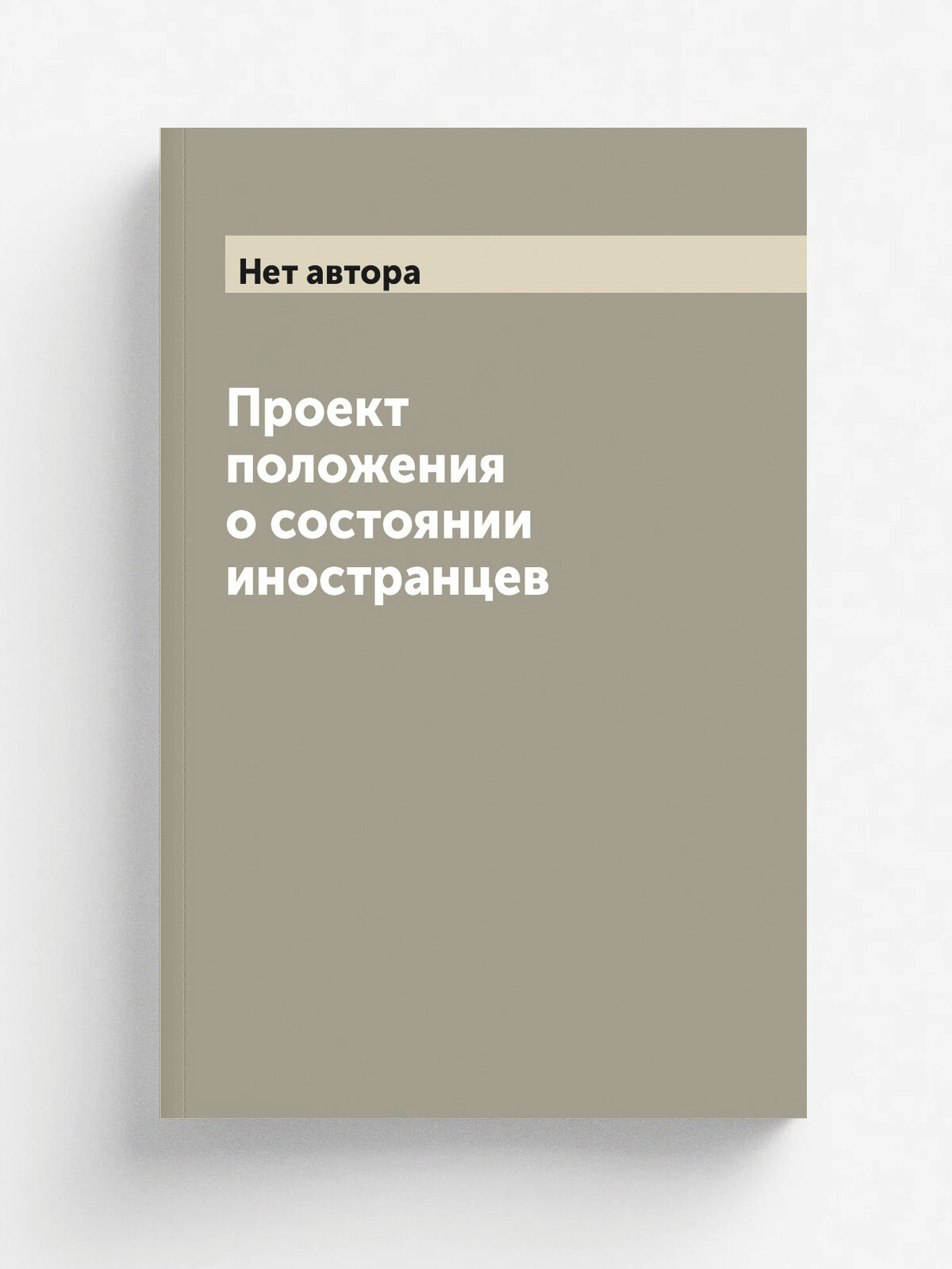 Проект положения о состоянии иностранцев