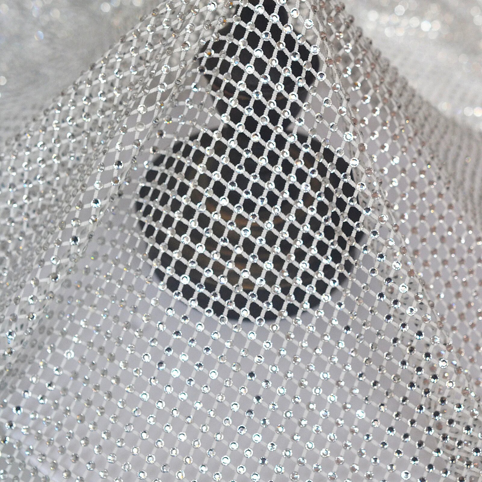 Сетчатая ткань со стразами 35x45 см Clear White