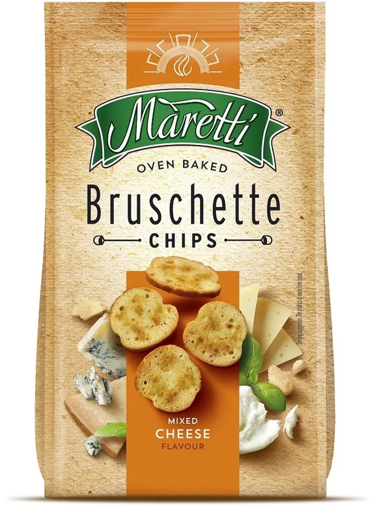 Брускетты - ломтики Maretti со вкусом Сырный микс, 70 г