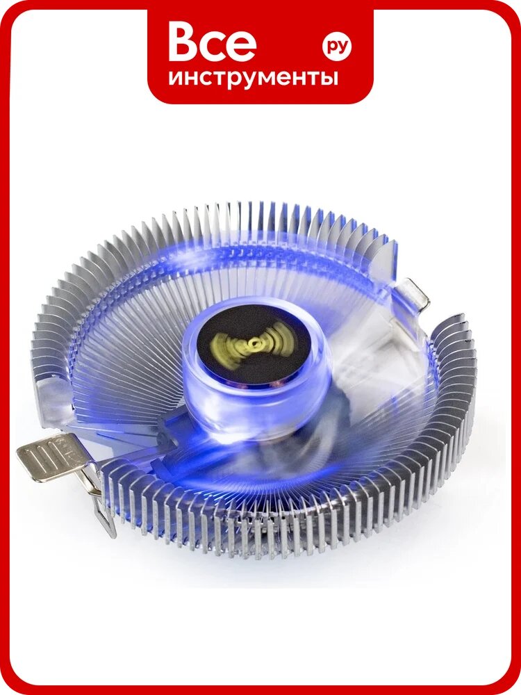 Кулер ExeGate Wizard EE91-BLUE Al, LGA775 1150 1151 1155 1156 1200 1700 AM2 AM2+ AM3 AM3+ AM4 AM5 FM1 FM2 754 939 940, TDP 75W, Fan 90mm, 2200RPM, Hydro bearing, 286146