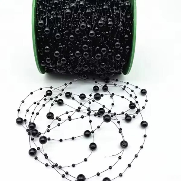 Леска с искусственным жемчугом, бусинами и цветами, 5/10 ярдов 10 Yards, Back