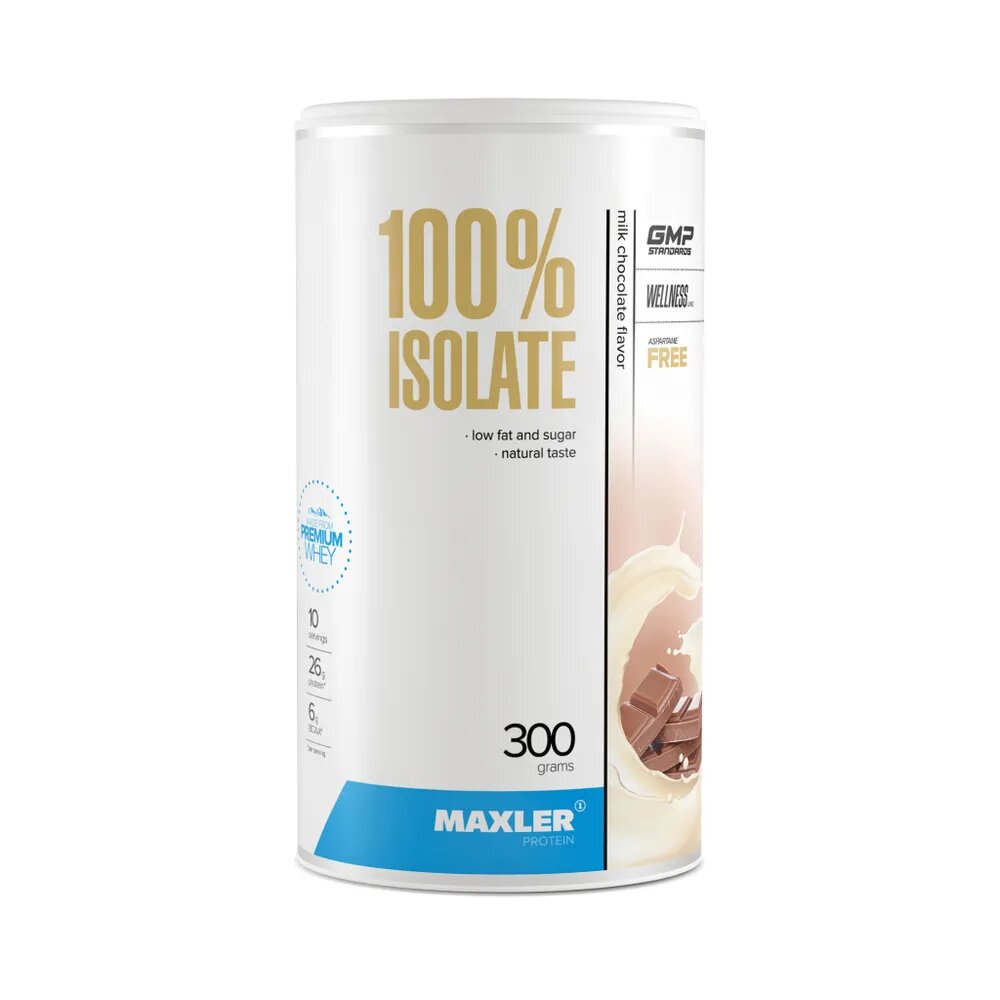 Протеин сывороточный изолят в порошке Maxler 100% Isolate 300г Молочный шоколад