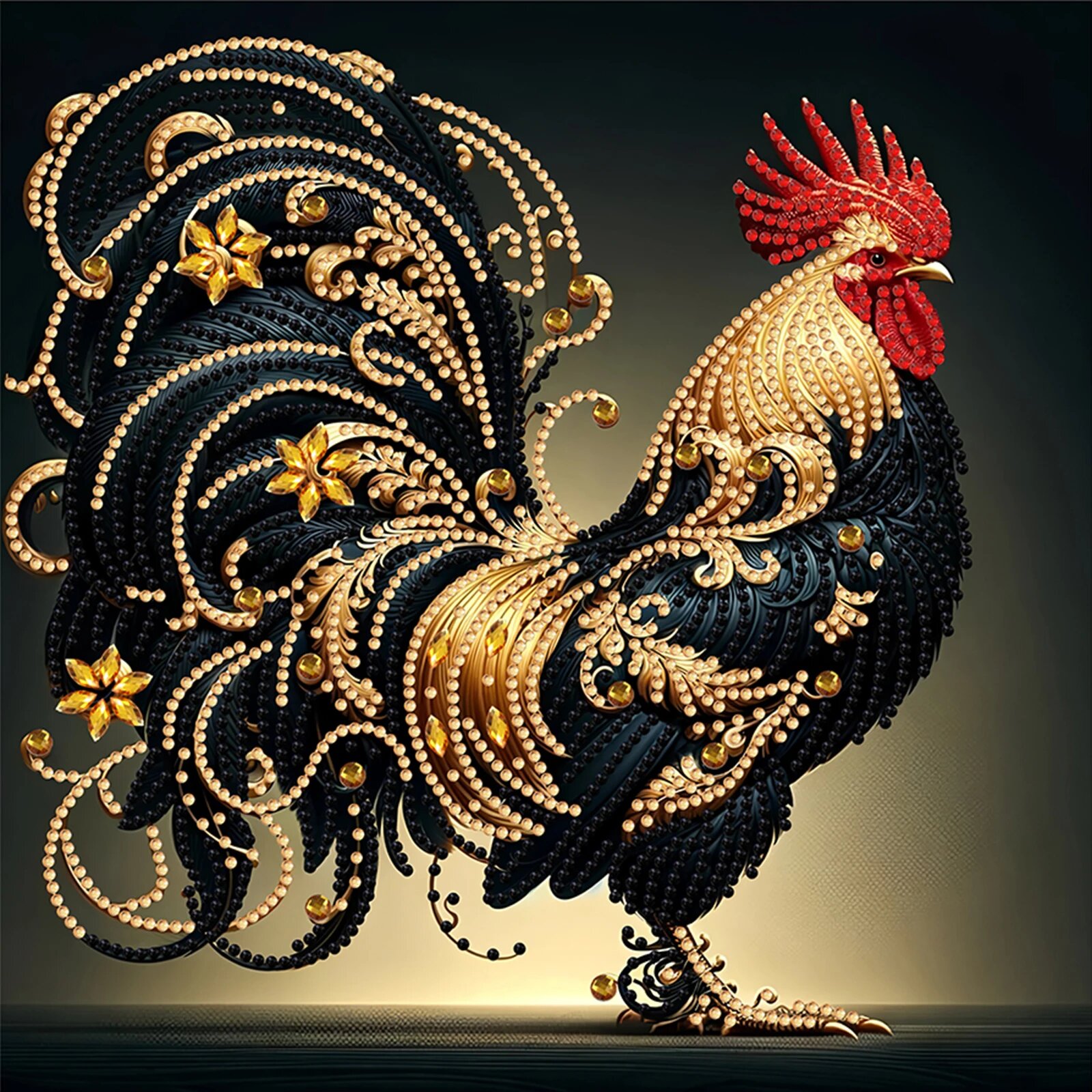 Алмазная мозаика APWIKOGER с частичной выкладкой животные 30x30 см chicken