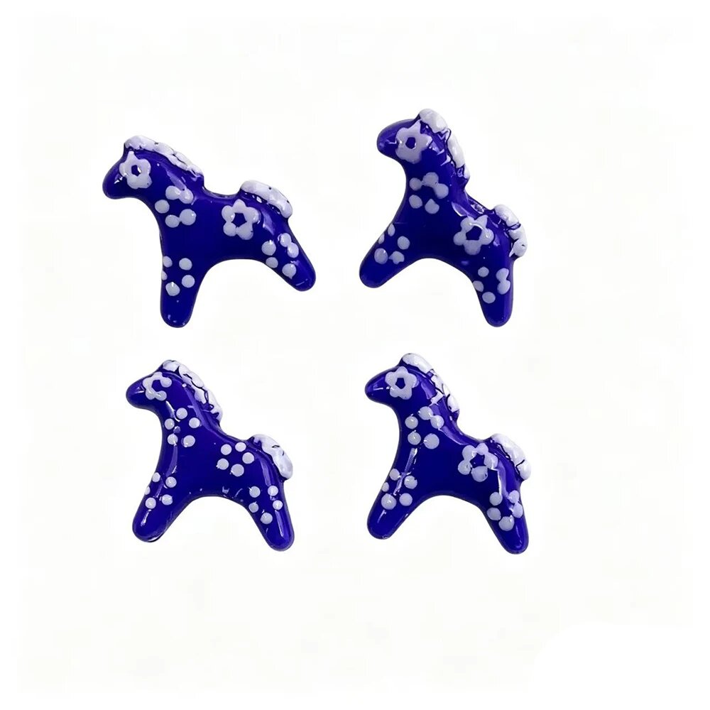 Керамические бусины лошадки, синий, 13 Deep Blue, 2 шт.