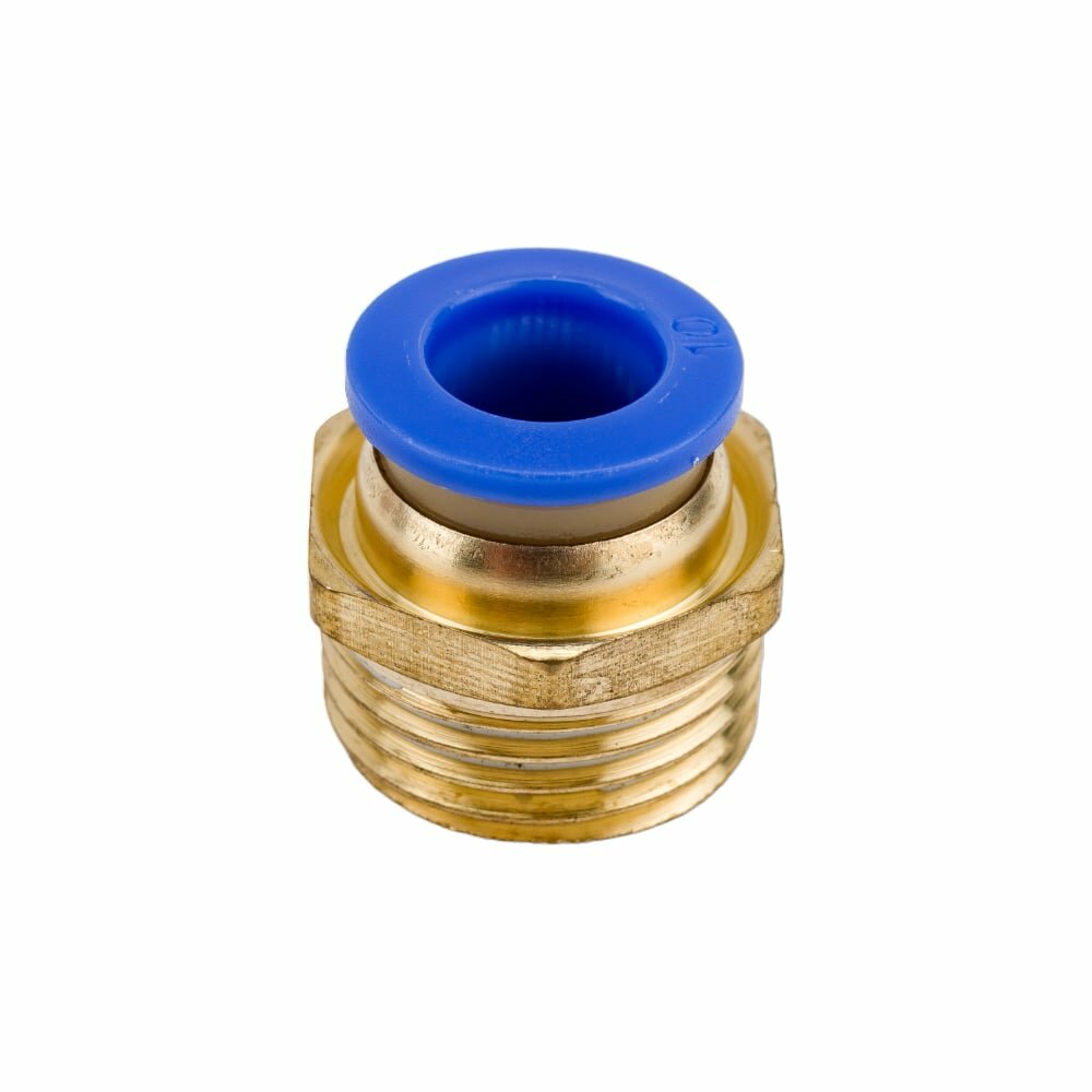 Фитинг цанговый прямой металлический 10 мм, внешняя резьба 1/2" Pegas pneumatic 5207 — фото 1