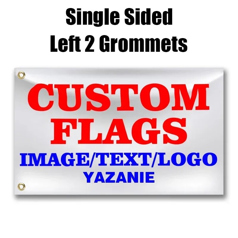 Персонализированный флаг из полиэстера YAZANIE 90X150CM 3X5FT, SingleLeft2Grommets