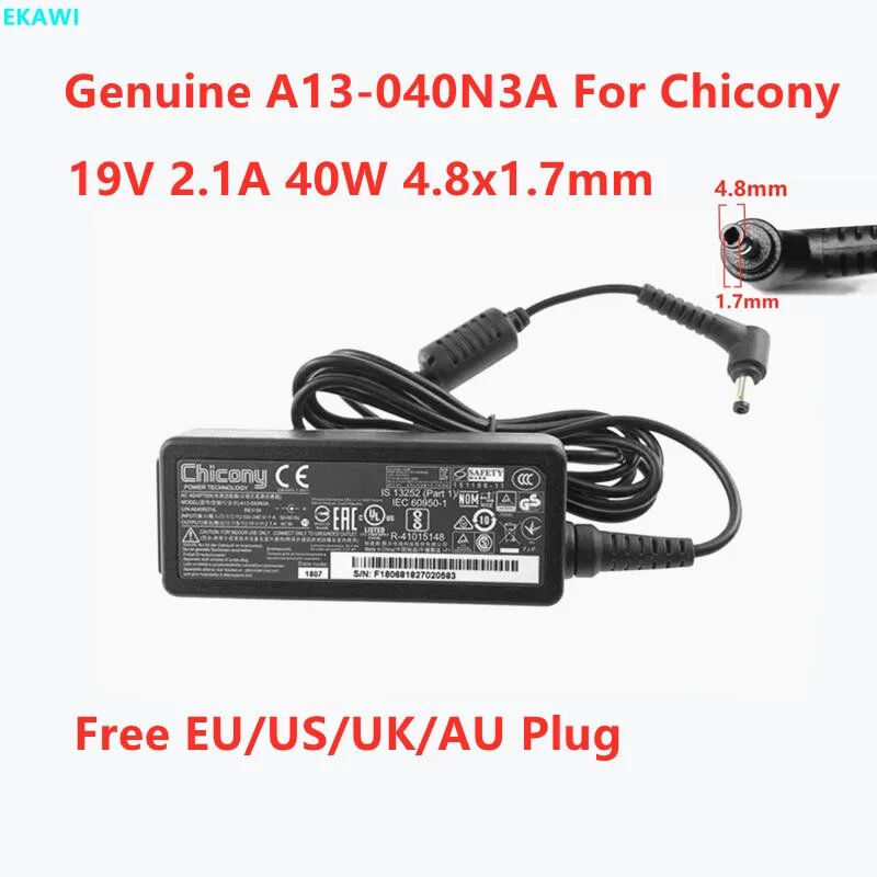 Адаптер Chicony A13-040N3A 19В 2.1А для ноутбука