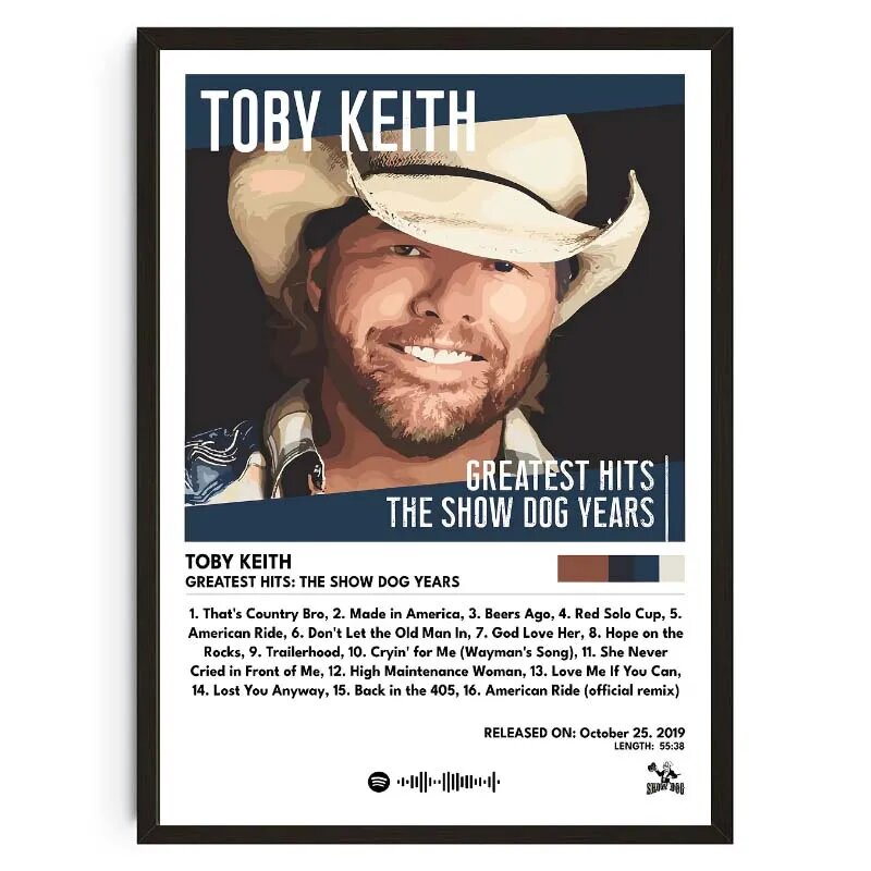 Плакат Toby Keith Greatest Hits The Show Dog Years 40x60cm