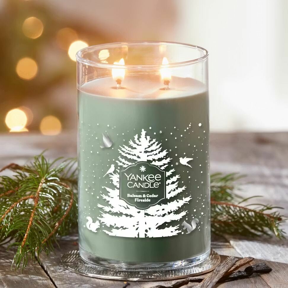 YANKEE CANDLE Large Tumbler свеча ароматическая с двумя фитилями Balsam Fireside (567 гр)
