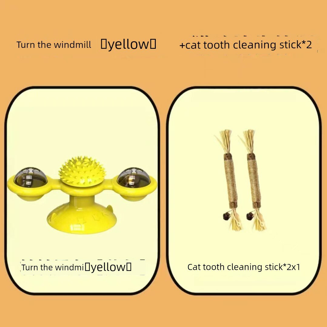 Желтый комплект: ветряк и кошачий зубной игрушка