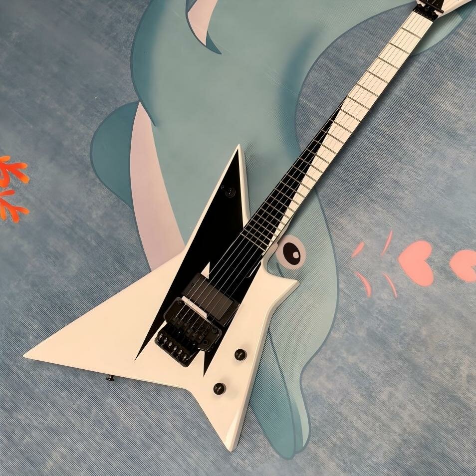 Star гитара белый чёрный Floyd Rose HH метал