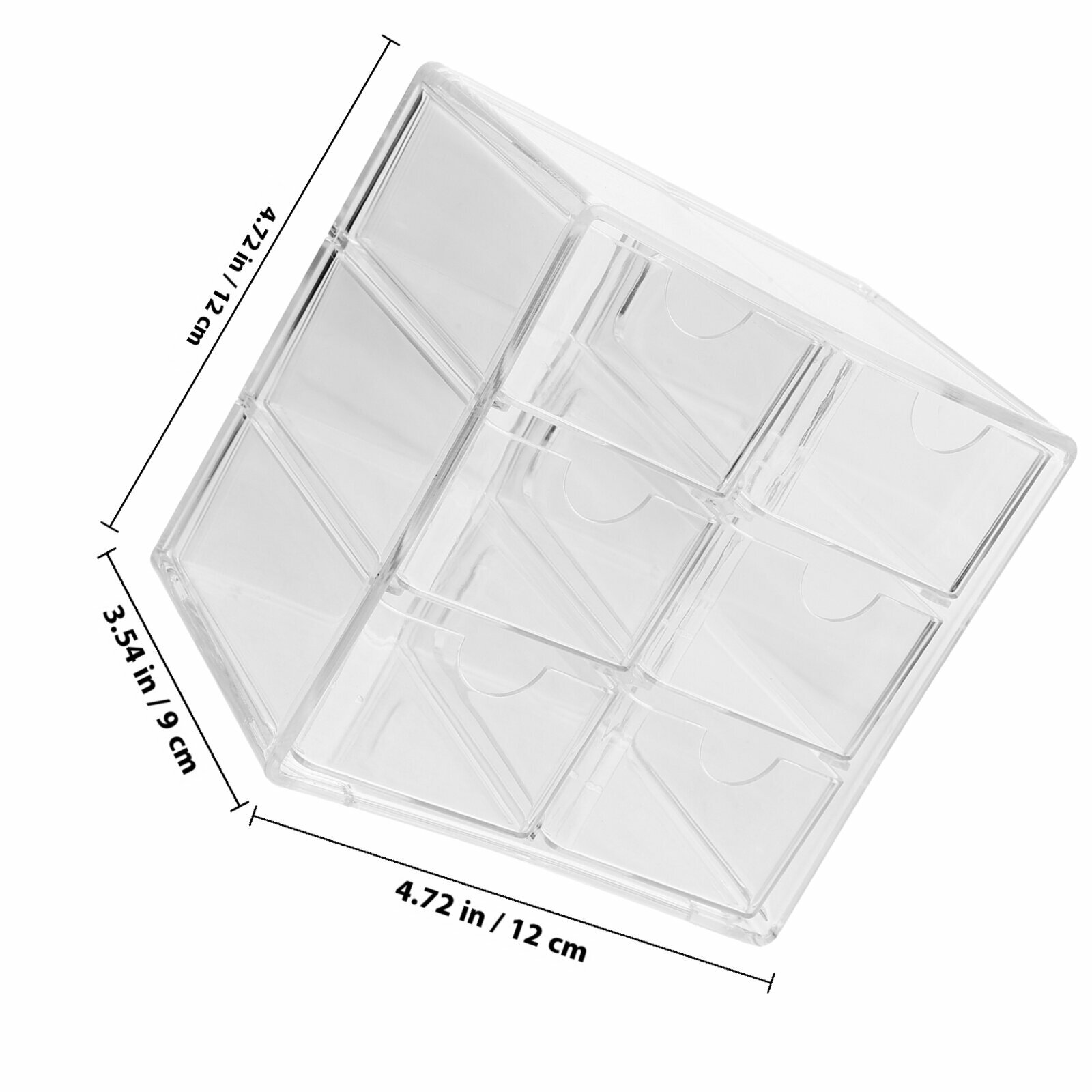 Прозрачный Органайзер Для Косметики С Выдвижными Ящиками 12X12X9Cm
