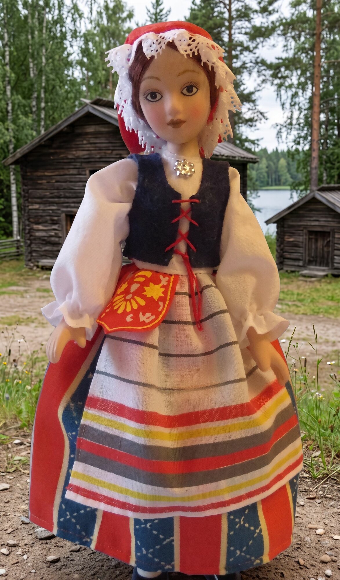Кукла коллекционная в финском женском костюме