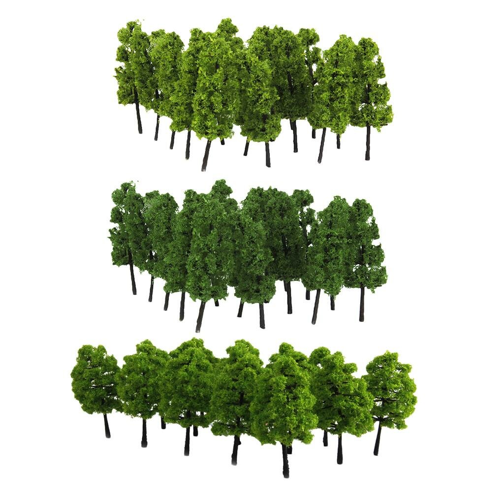 HO Z Sacle Green Tree Model, 40 деталей, для макета железной дороги, парка и улицы. Игрушка.