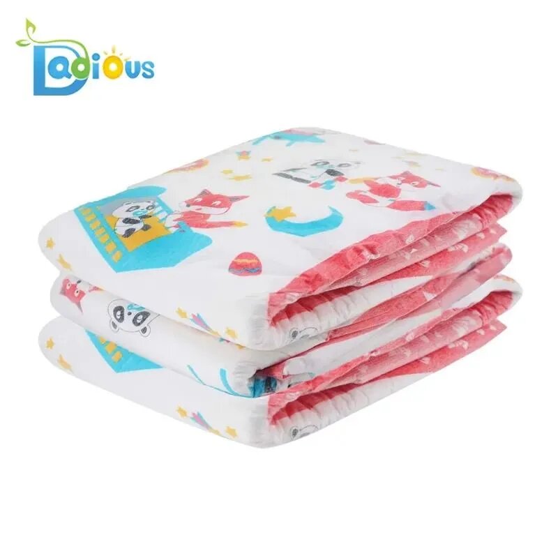 ABDL подгузники для взрослых, одноразовые детские трусы с увеличенной талией, с красным принтом ddlg
