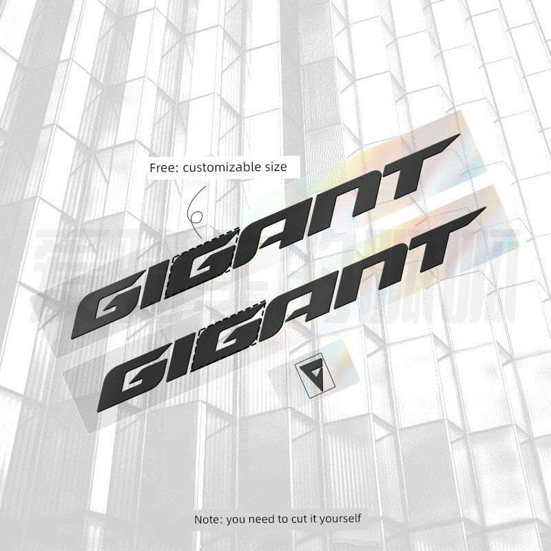 Наклейка-логотип для велосипеда Giant PCR LTD - 2x логотип рамы + 1x логотип рулевой колонки в матовом черном