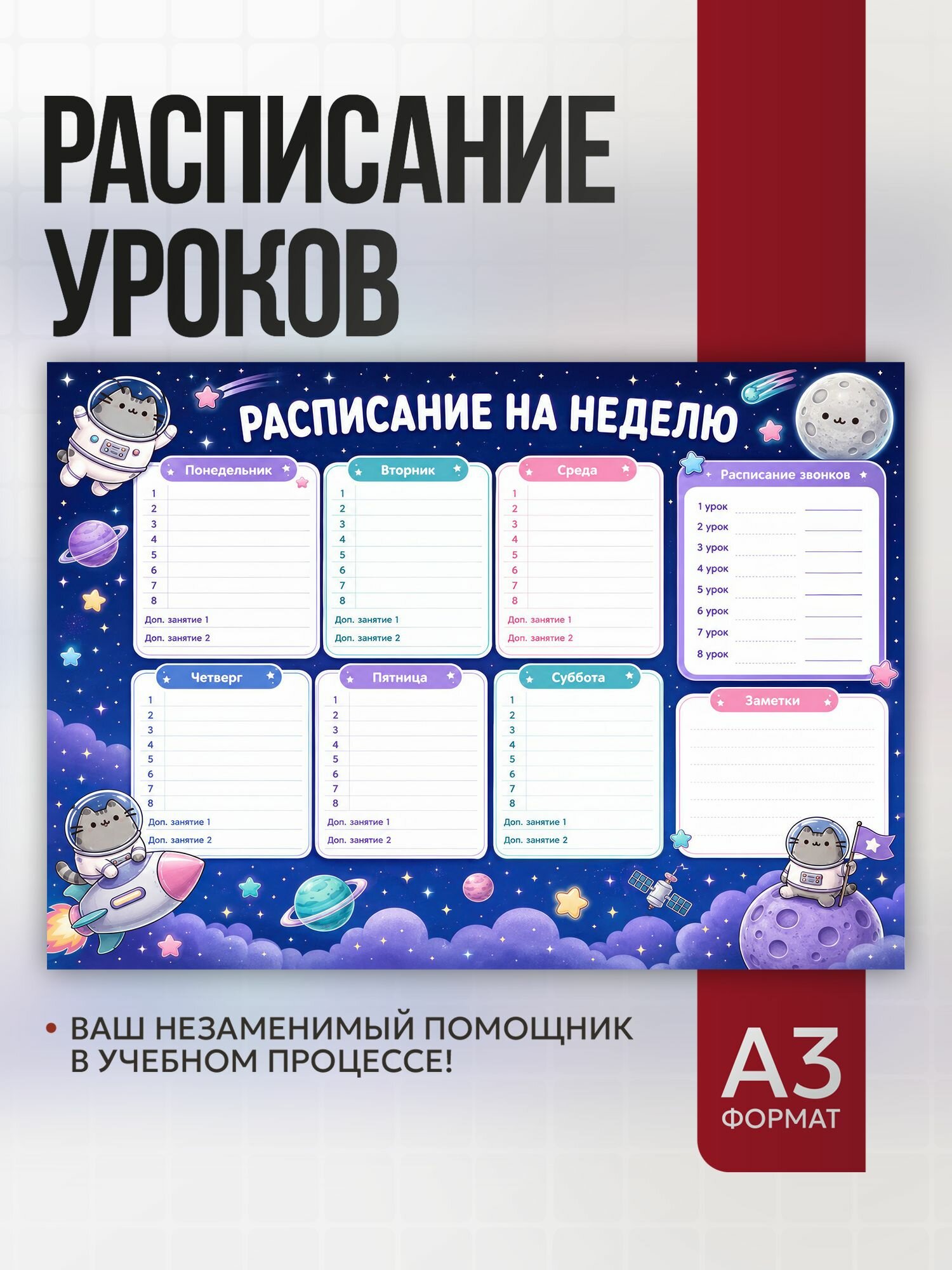 Расписание уроков Pusheen, кот Пушин