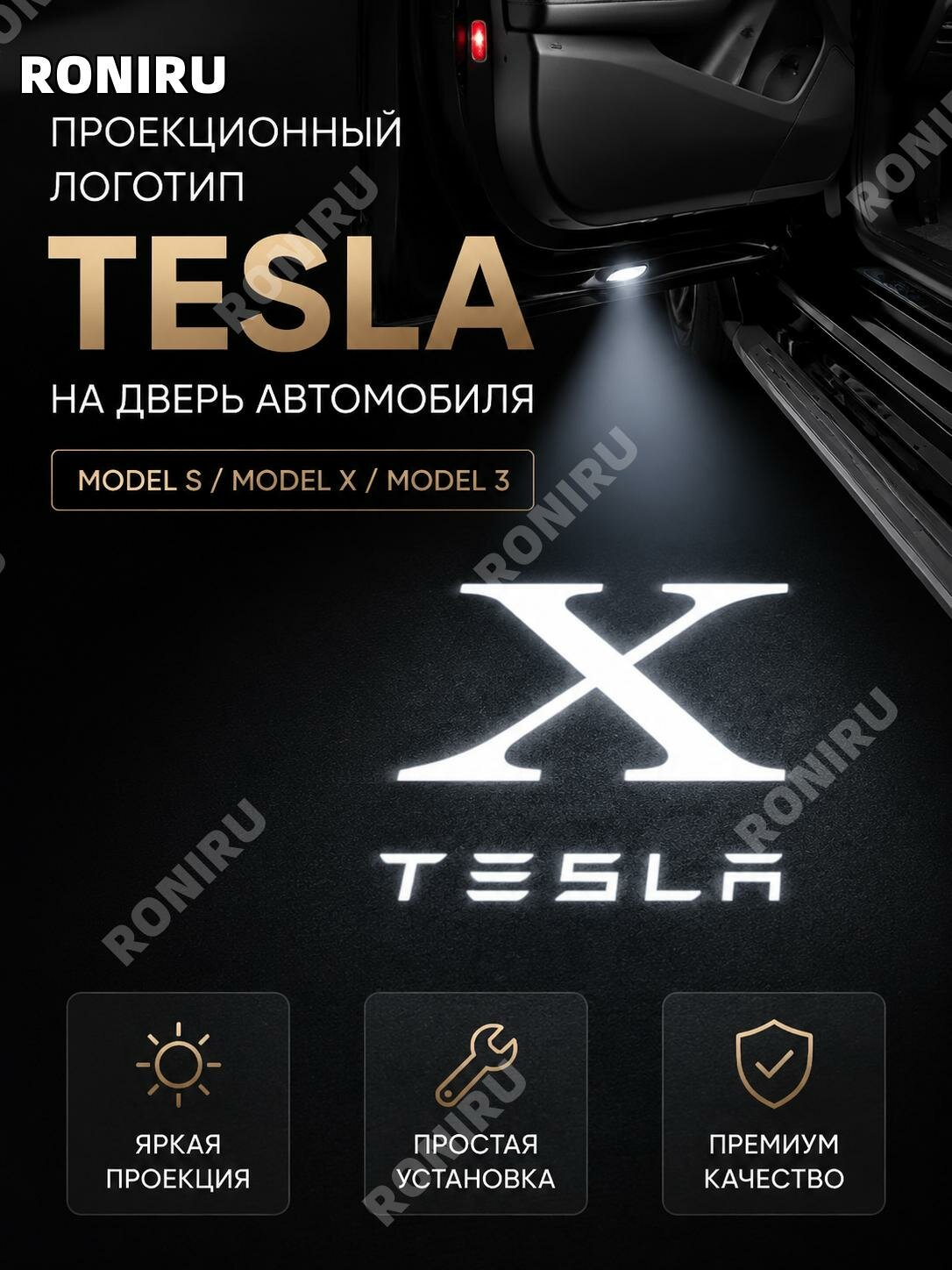 LED приветственная подсветка двери для Tesla Model S, Model X и Model3