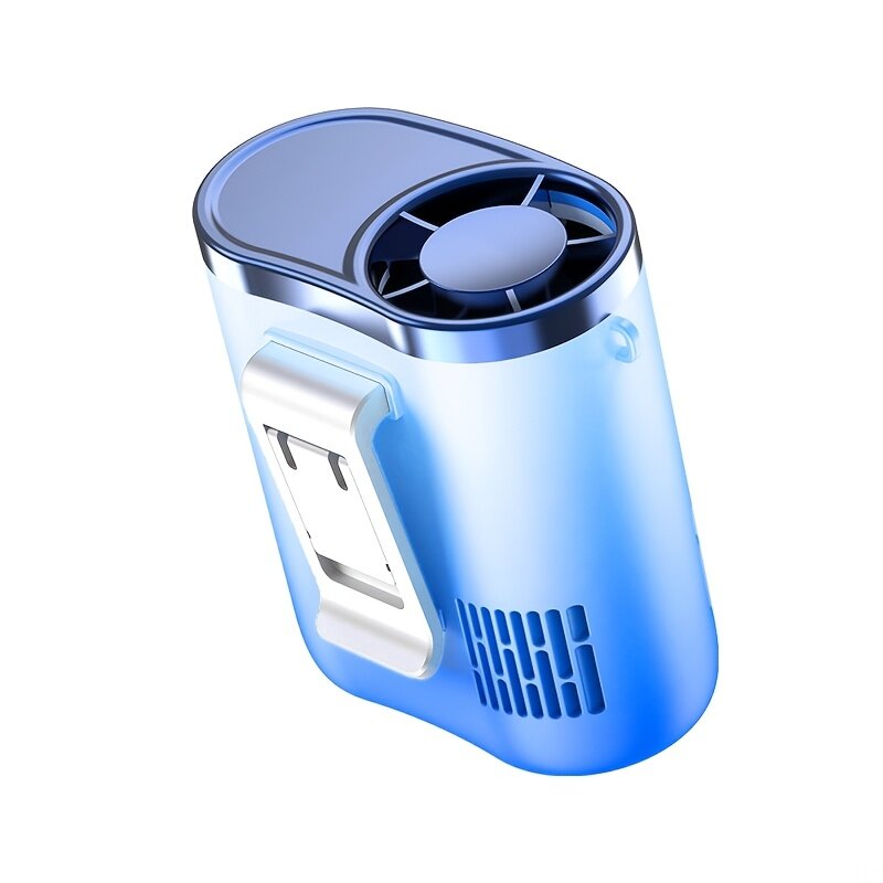 Портативный USB вентилятор на пояс с аккумулятором 3000 мАч, 100 скоростей, перезаряжаемый носимый вентилятор для улицы и работы, синий