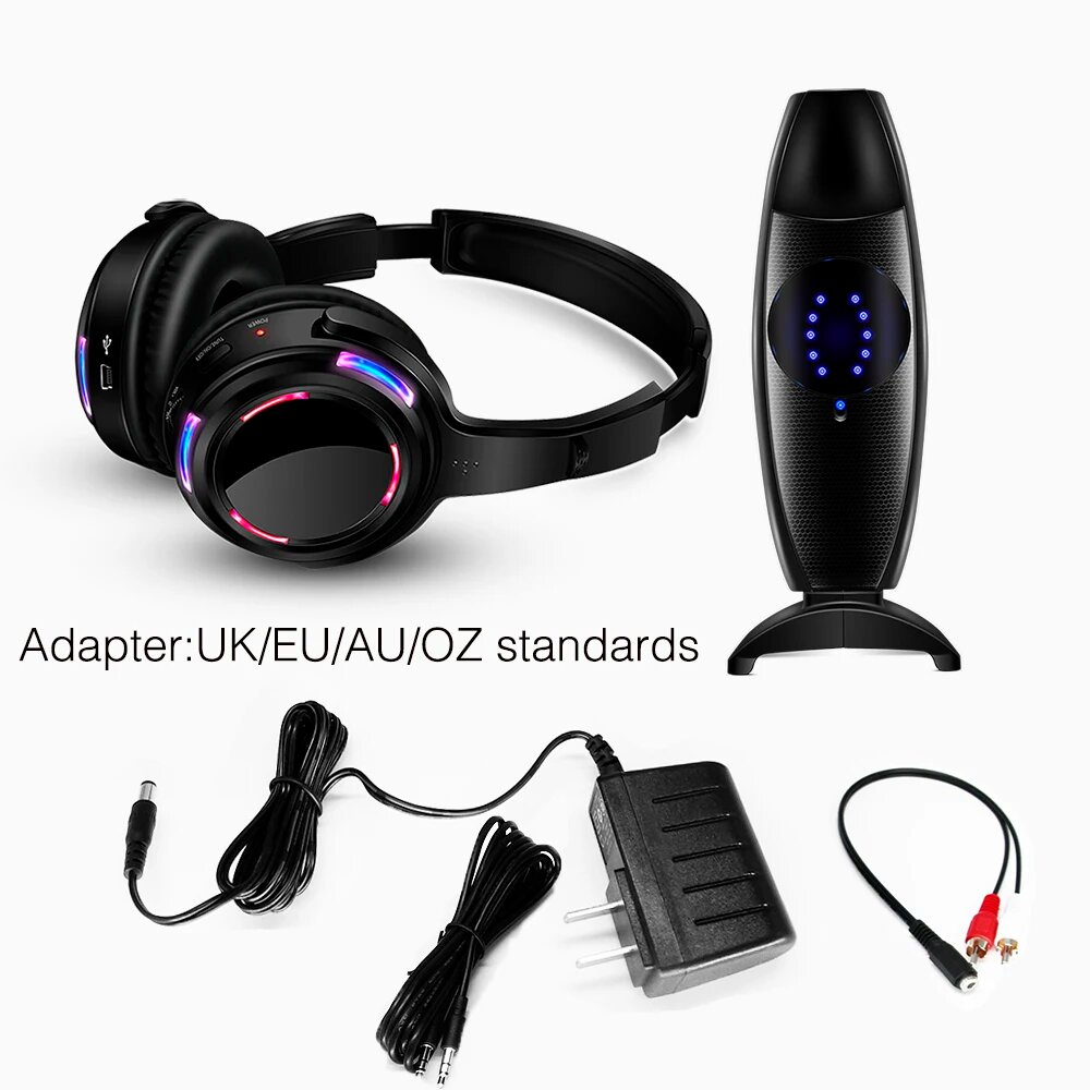 Беспроводные наушники Silent Disco LED 1TX and 1 RX