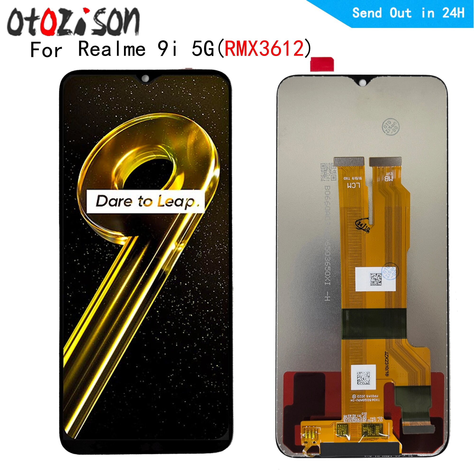 Дисплейный модуль (экран) для Realme 9i 5G RMX3612, сенсорный экран (тачскрин) и With Black Frame
