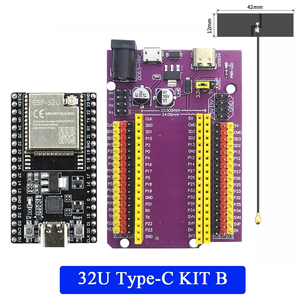 ESP32-32D ESP32-32U плата разработки Фиолетовый, 1pcs, 32U-T IPEX KIT B