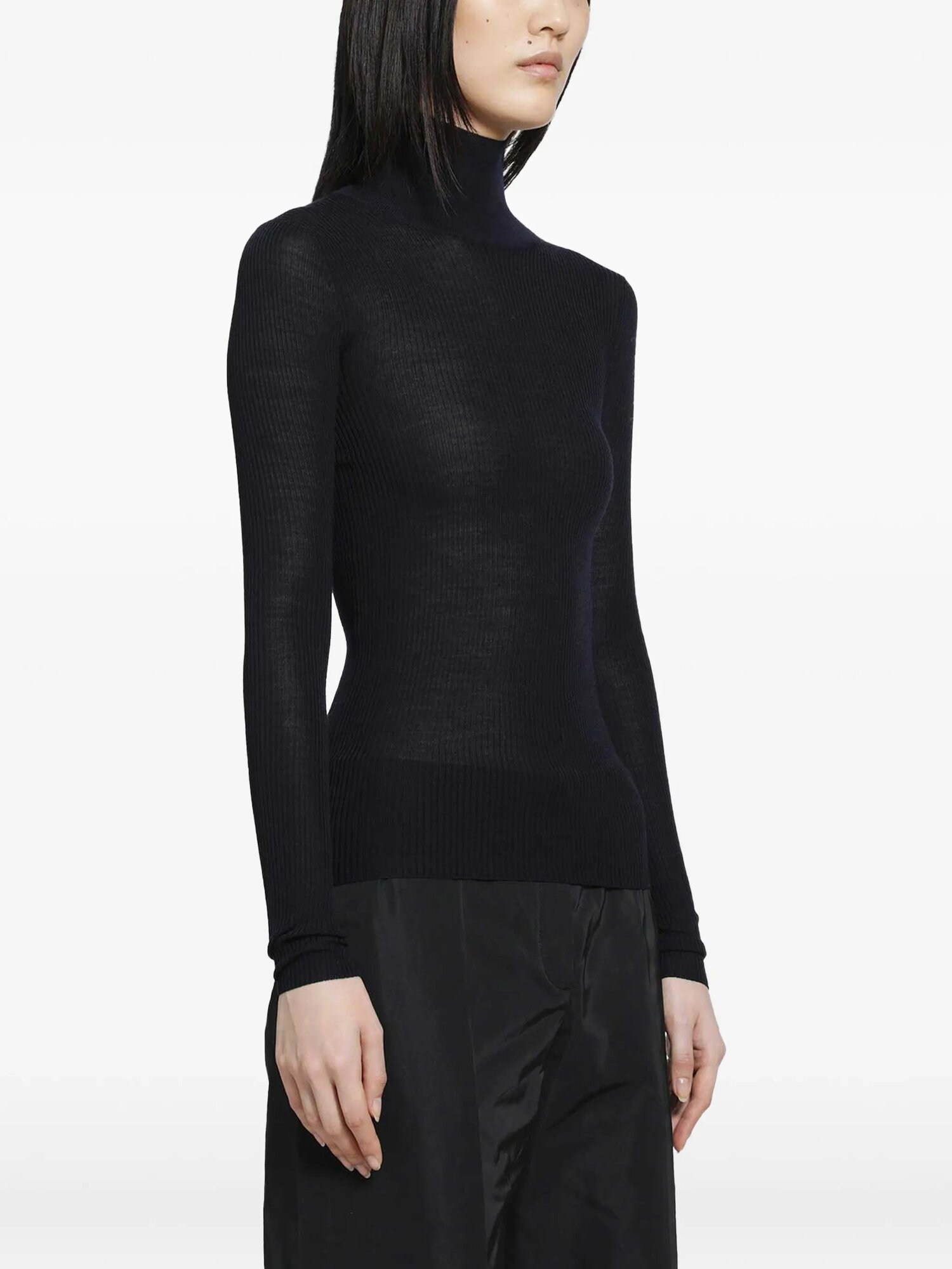 Топ Jil Sander Ribbed high-neck long-sleeve top, размер 40 — фото 1