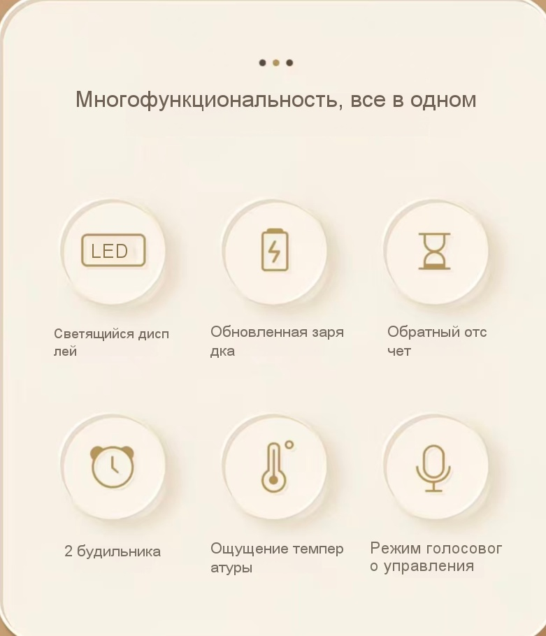 Электронный будильник, Умный будильник, звук часто яркий, двойной будильник, обратный отсчет, белый — фото 1