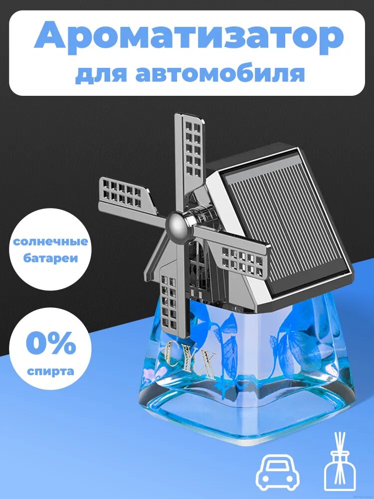 Ароматизатор автомобильный Океанический бриз 40 мл на солнечных батареях